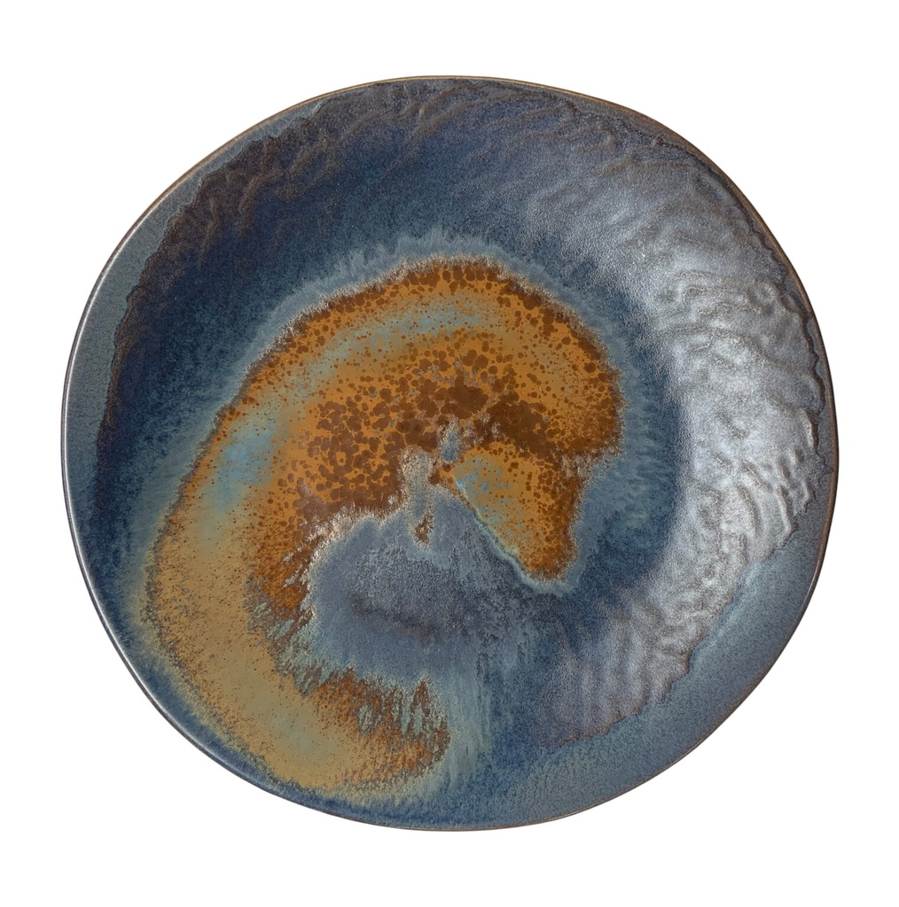 Bord stoneage vlak 28 cm - Continental Rust - Dark & Blue | A. Sluijter ...